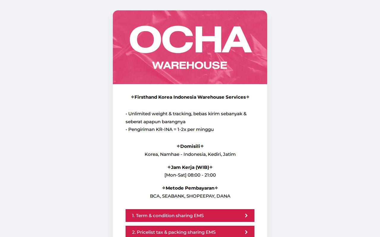 OCHA WAREHOUSE